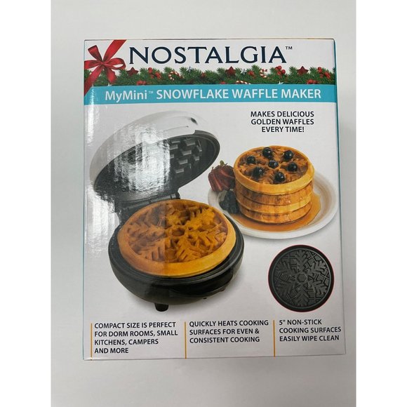 Kitchen | Nib Nostalgia Snowflake Mini Waffle Maker | Poshmark